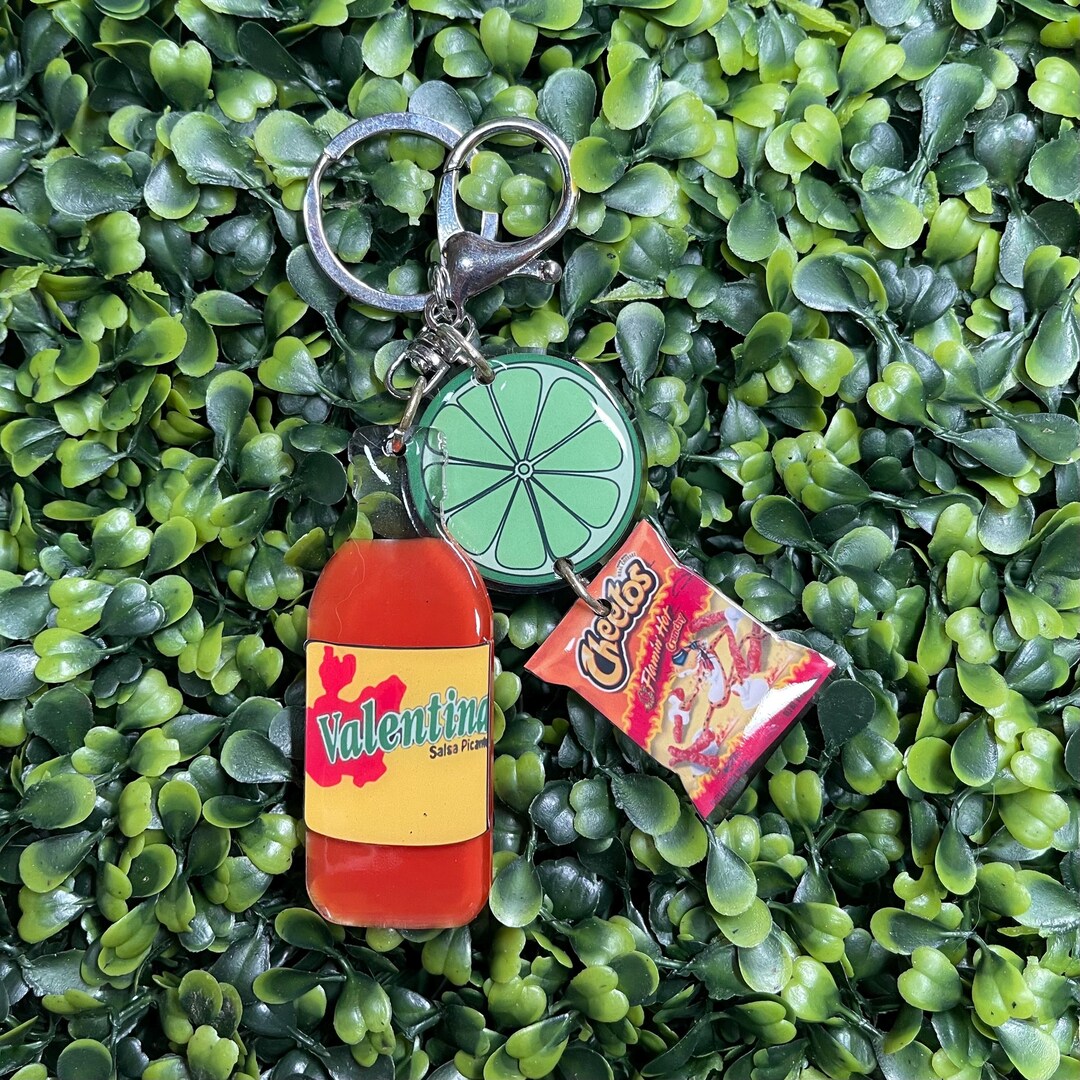 Valentina Hot Sauce Keychain, Chips and Hot Sauce Keychain, Mother’s ...