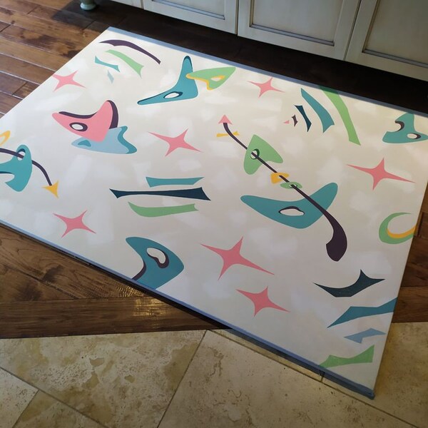 Painted Floor Cloth - Etsy