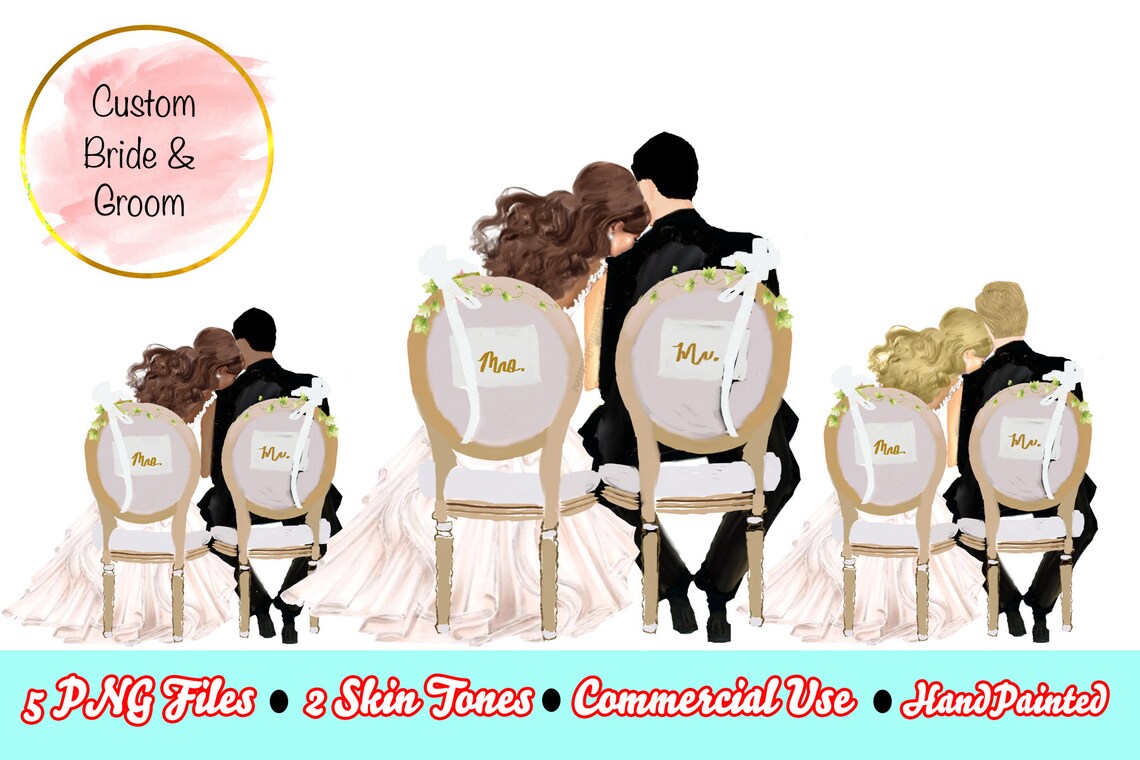 Bride and Groom Clip Art Wedding Clipart Wedding Graphics - Etsy