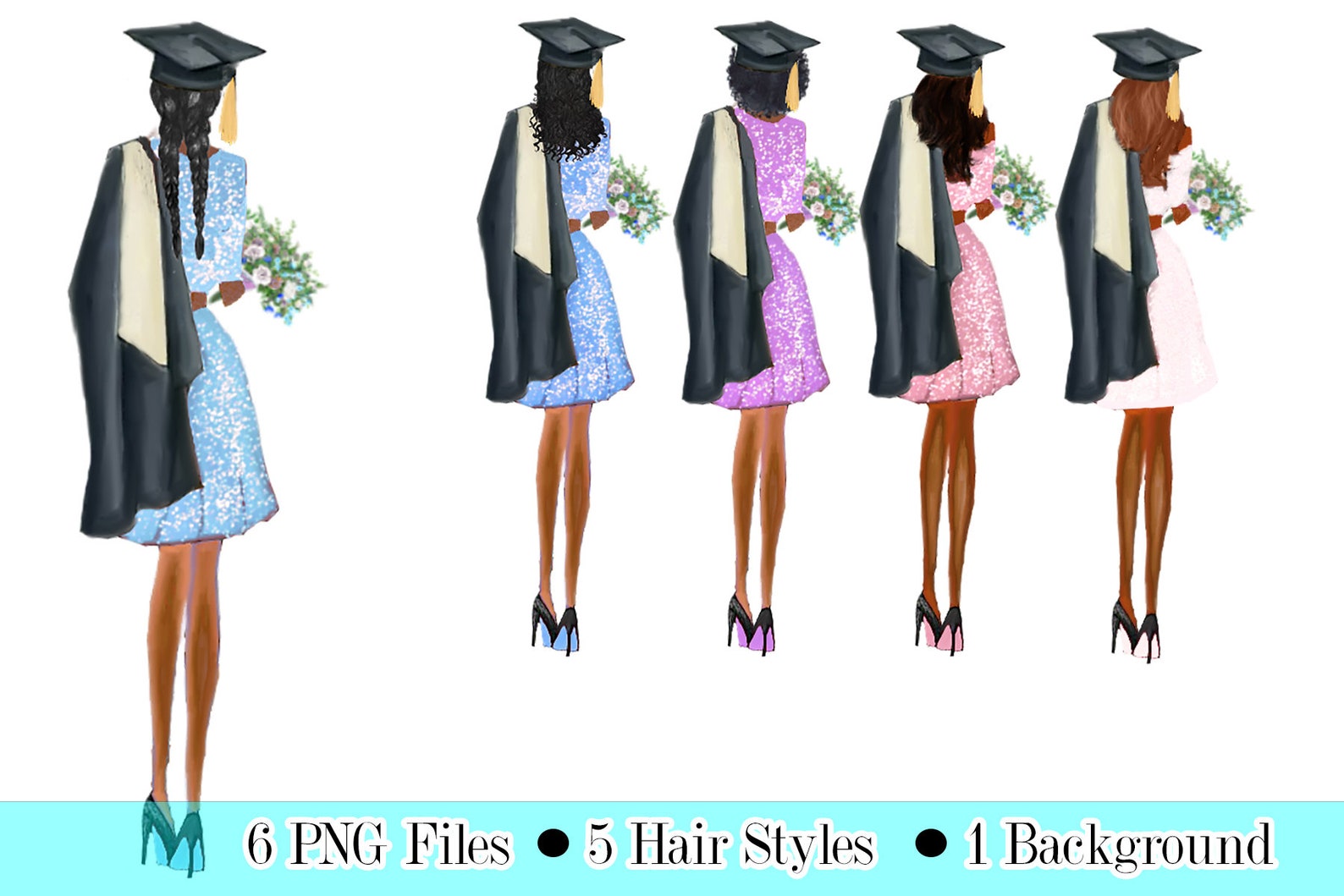 African American Graduation Girls Clipart, Graduation Clipart ...