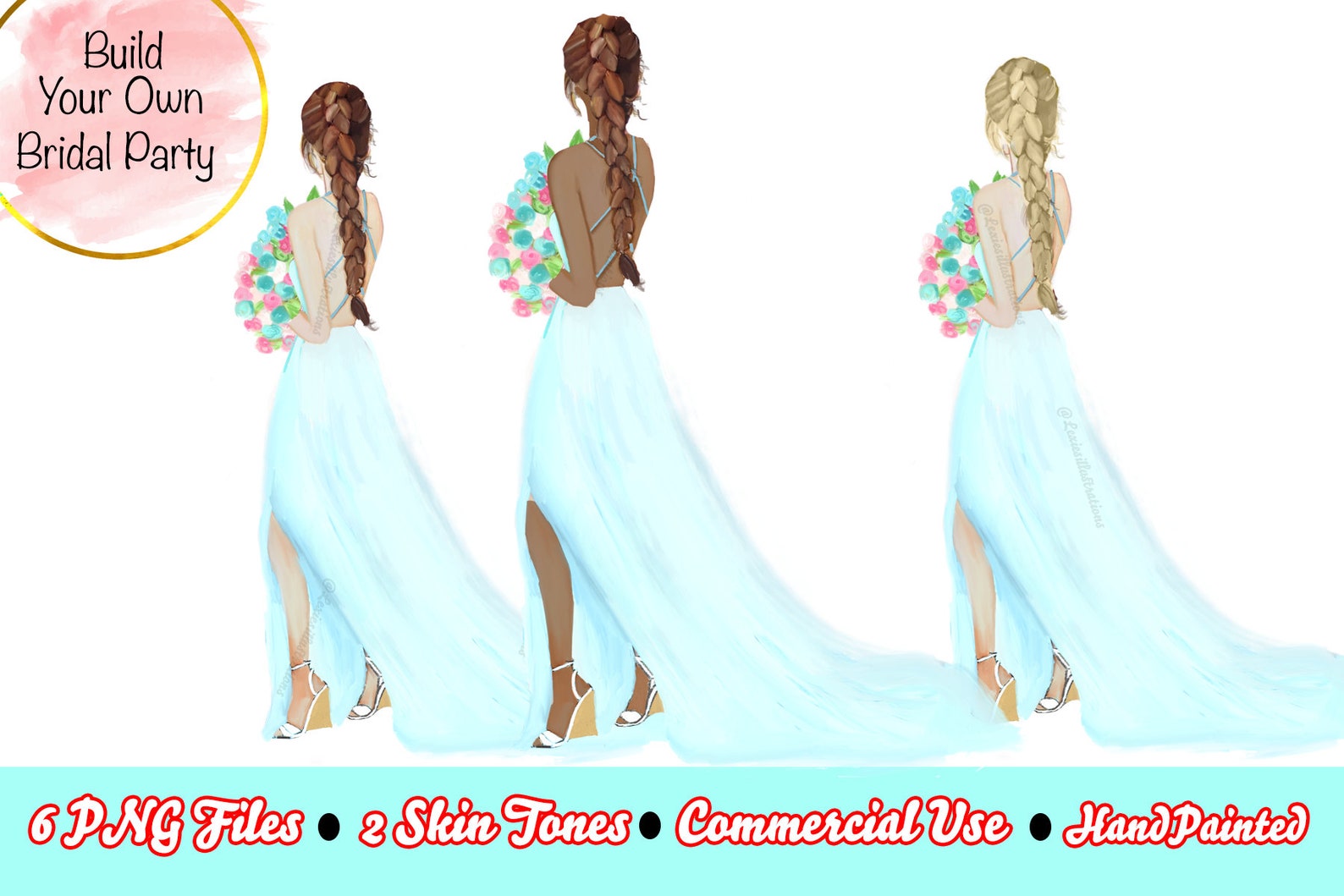 Bridal Clipart Wedding Clipart Bridal Party Clipart Wedding - Etsy