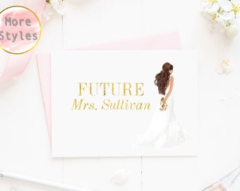 Future Mrs. Custom Engagement Card Personalized Wedding Stationery ...