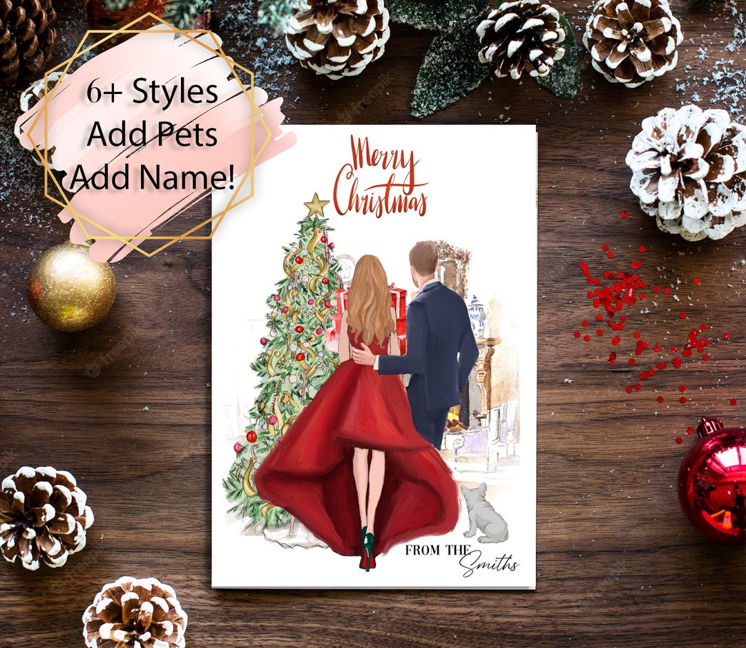 Custom Couple Christmas Cards Personalized Holiday Cards, Christmas ...