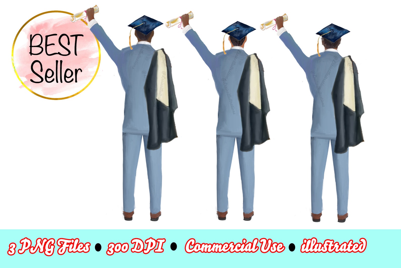 African American Graduation Male Clipart, Graduation Clipart ...