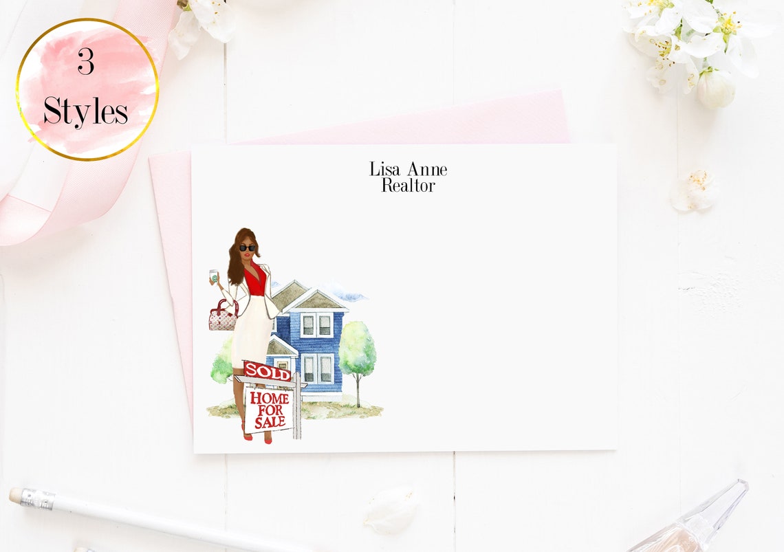 Realtor Business Cards Note Cards Real Estate Cards Real - Etsy
