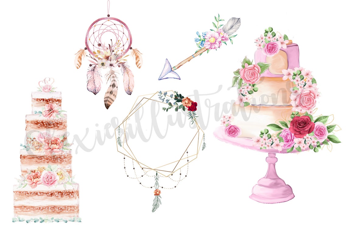 Boho Wedding Clipart Bridal Clipart Wedding Clipart Fashion - Etsy