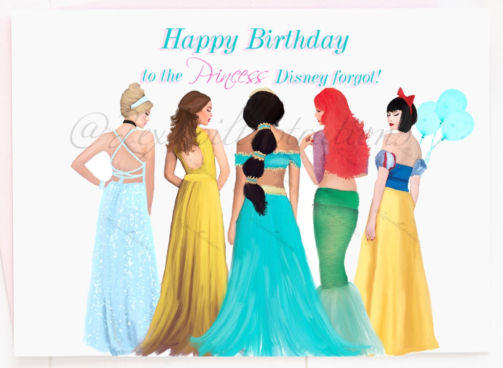 Disney Princess Inspired Birthday Card Happy Birthday to the Princess ...