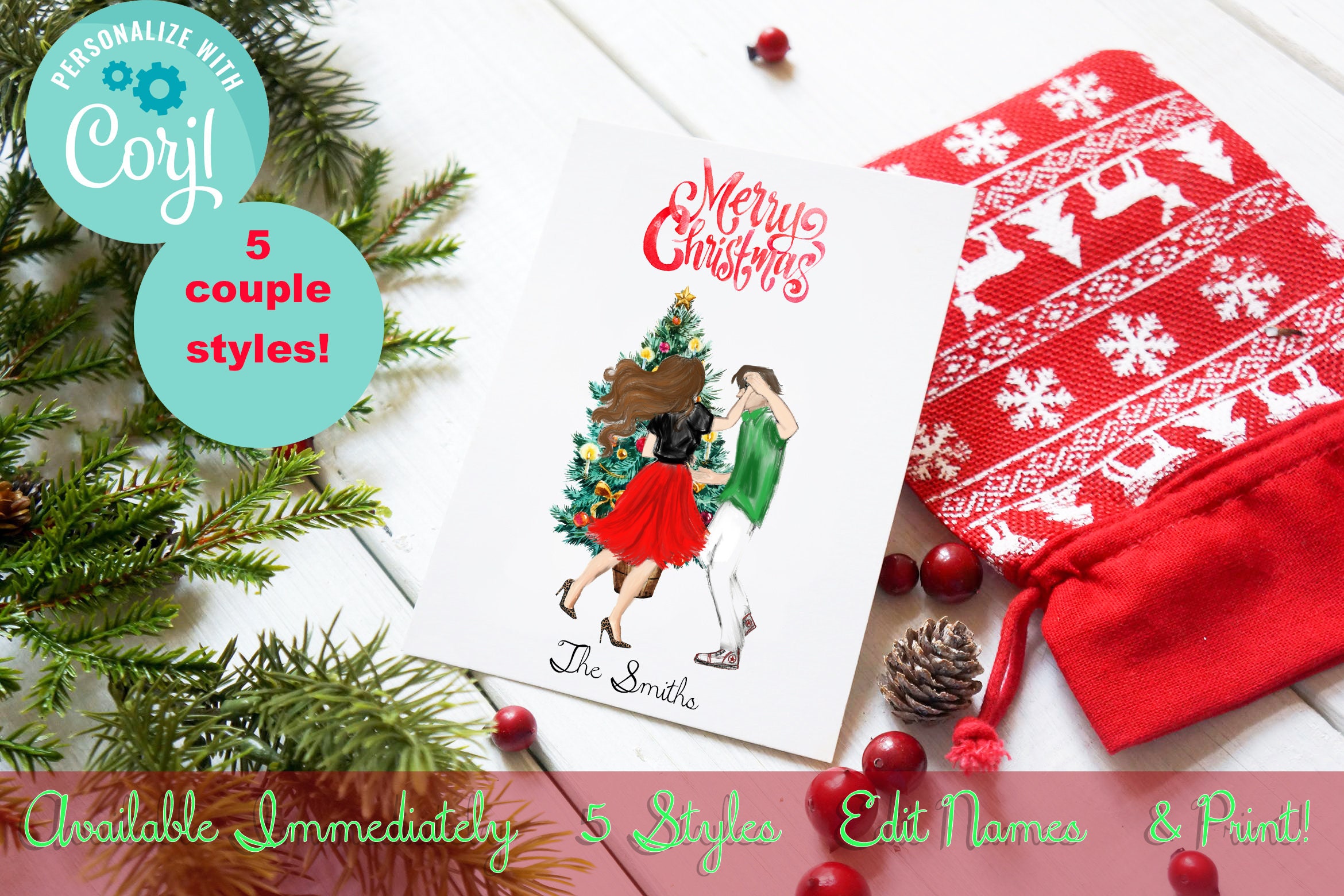 Couples Christmas Card Photo Ideas