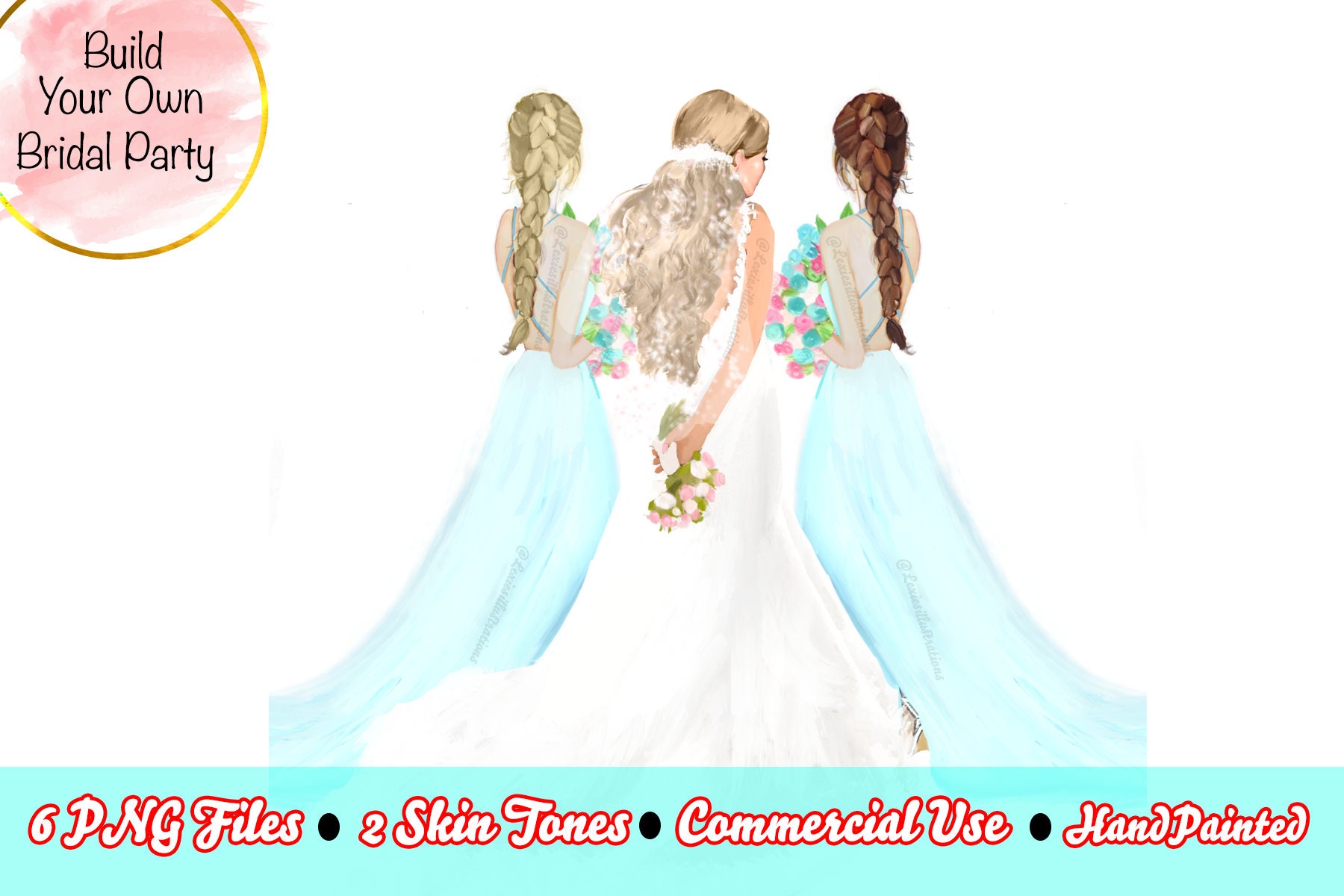 Bridal Clipart Wedding Clipart Bridal Party Clipart Wedding - Etsy