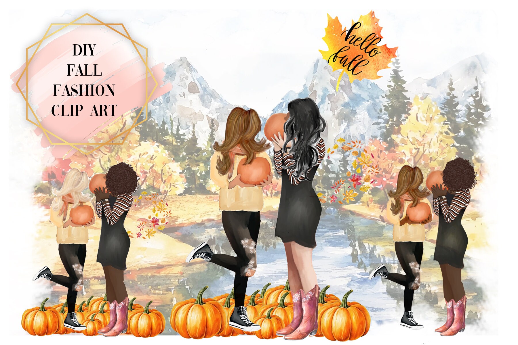 Best Friends Fall Clipart Build Your Own Designs, BFF Clipart, Best ...
