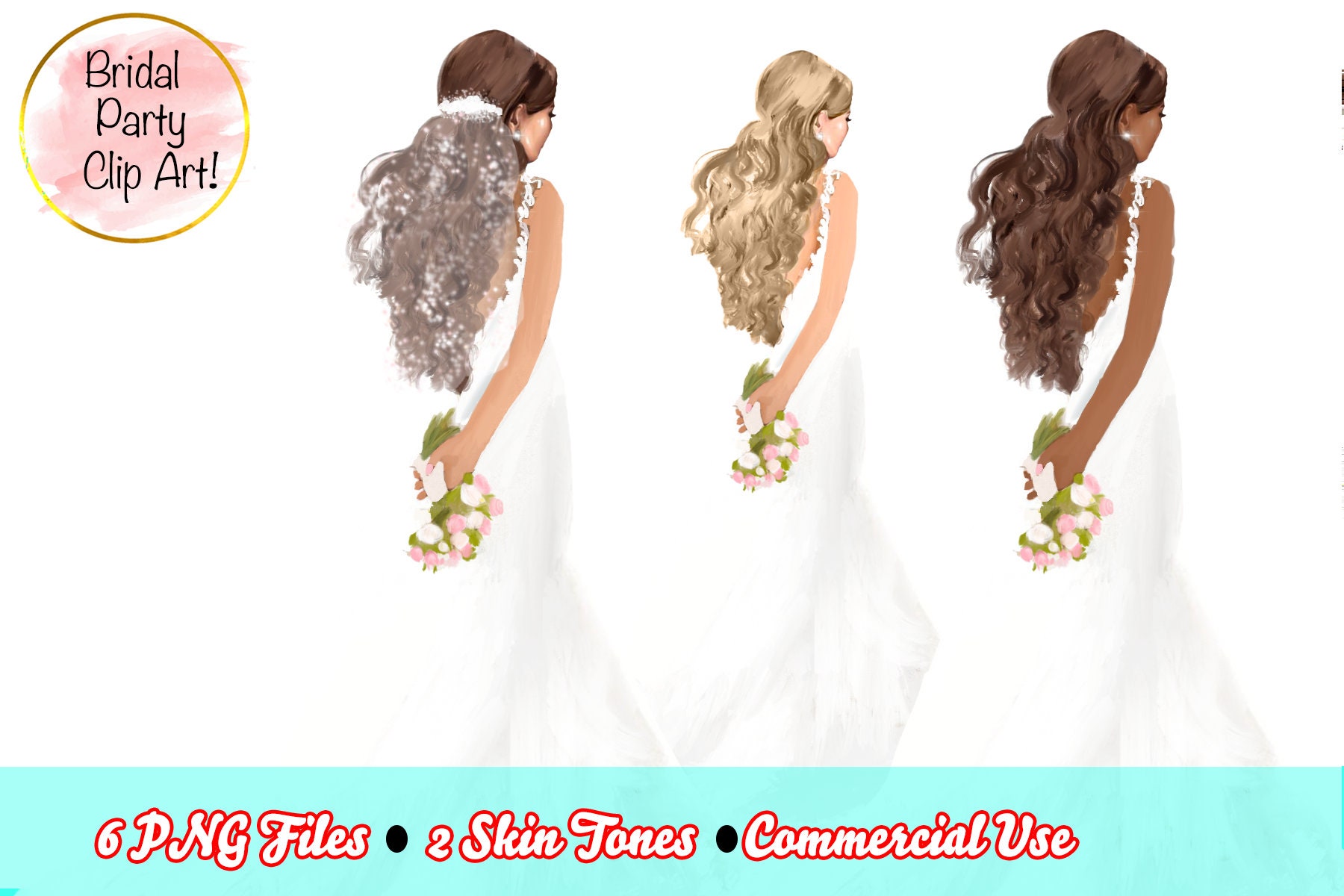 Bridal Clipart Wedding Clipart Bridal Party Clipart Wedding - Etsy