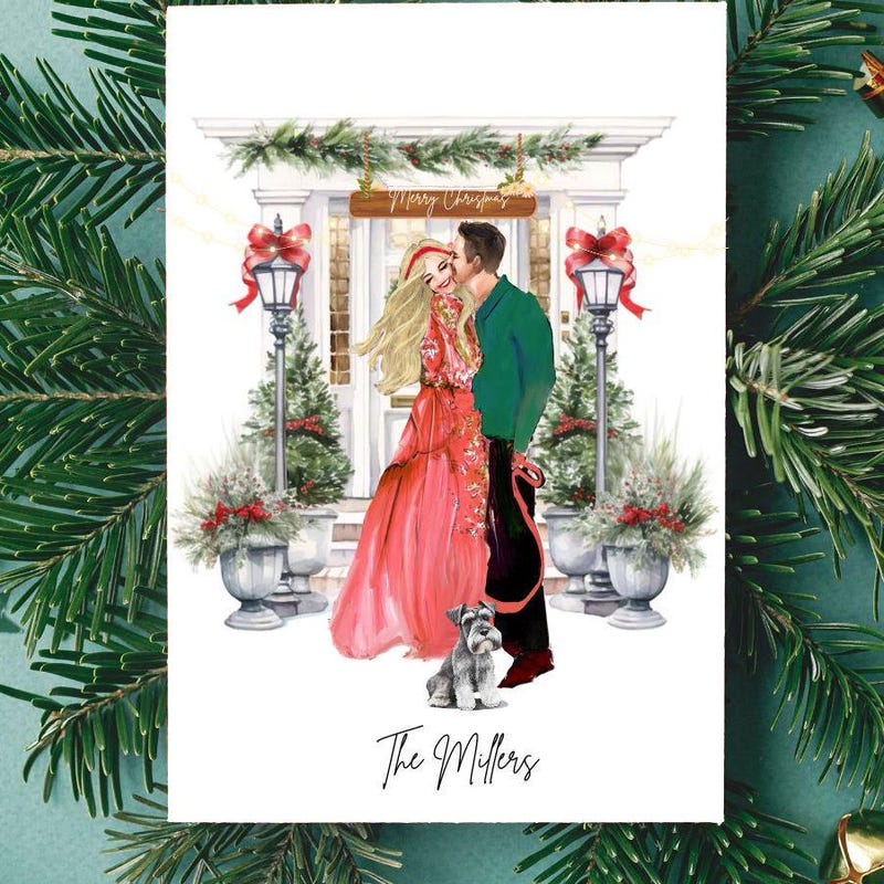 Couple Christmas Card - Etsy