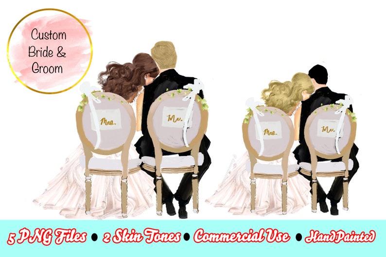 Bride and Groom Clip Art, Wedding Clipart, Wedding Graphics, Bride and ...