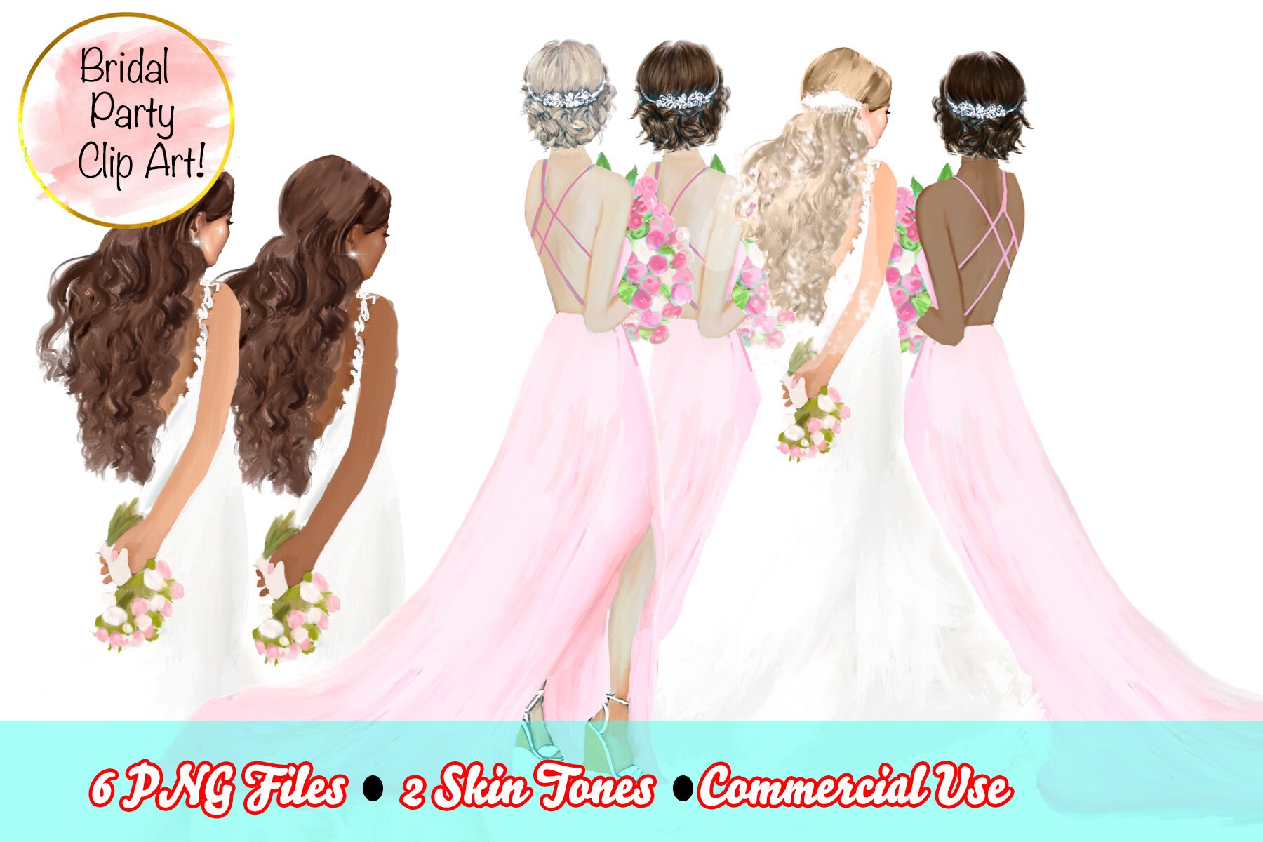 Bridal Clipart Wedding Clipart Bridal Party Clipart Wedding - Etsy