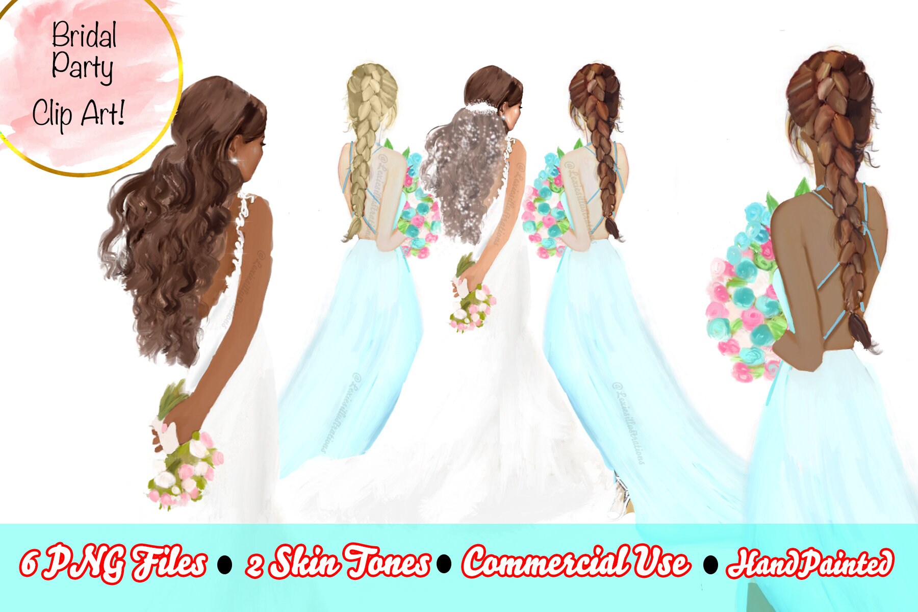 Bridal Clipart, Wedding Clipart, Bridal Party Clipart, Wedding Graphics ...