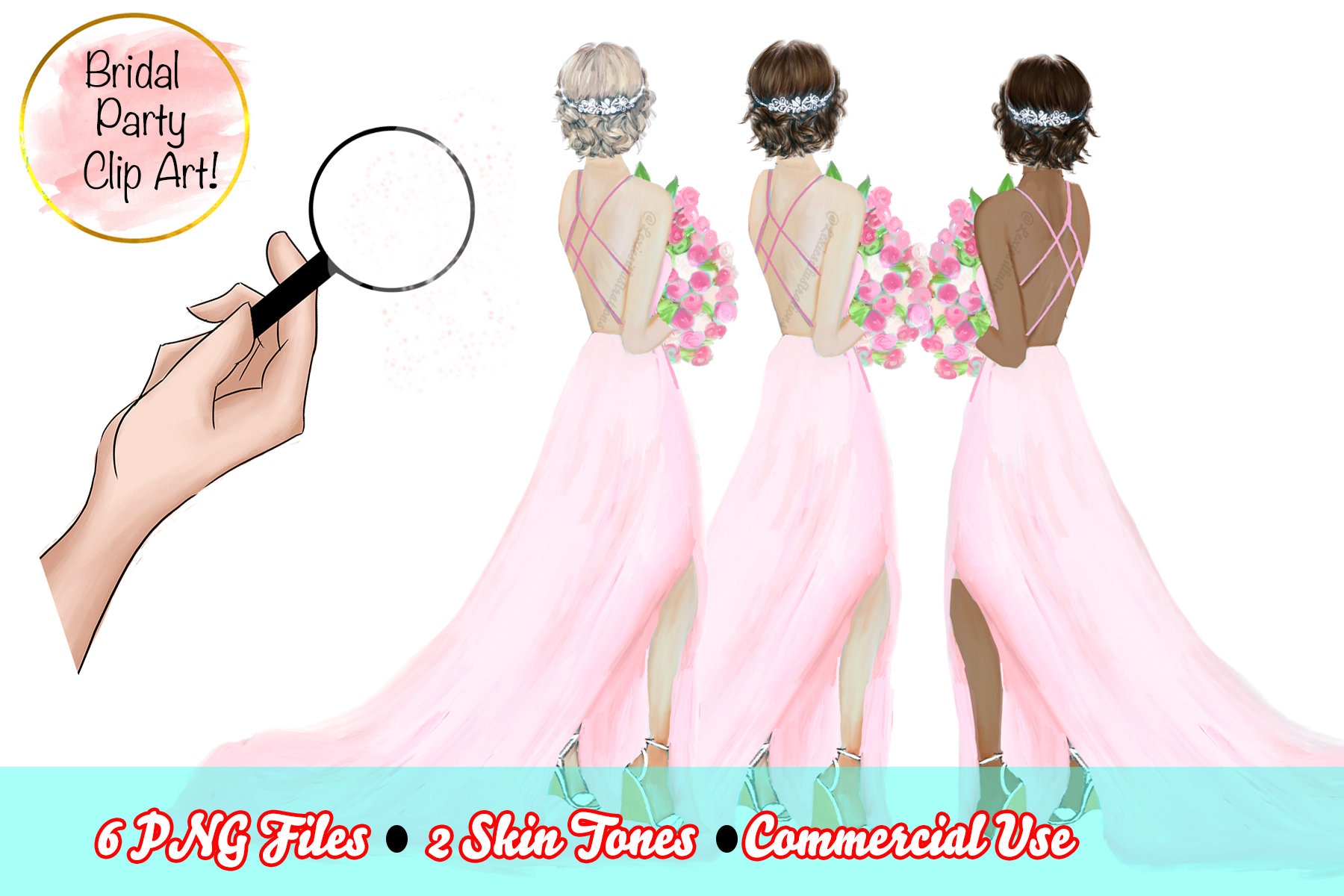 Bridal Clipart Wedding Clipart Bridal Party Clipart Wedding - Etsy