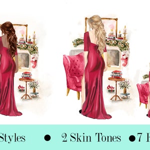 Christmas Holiday Fashion Clipart Set Premium Fashion Clip | Etsy