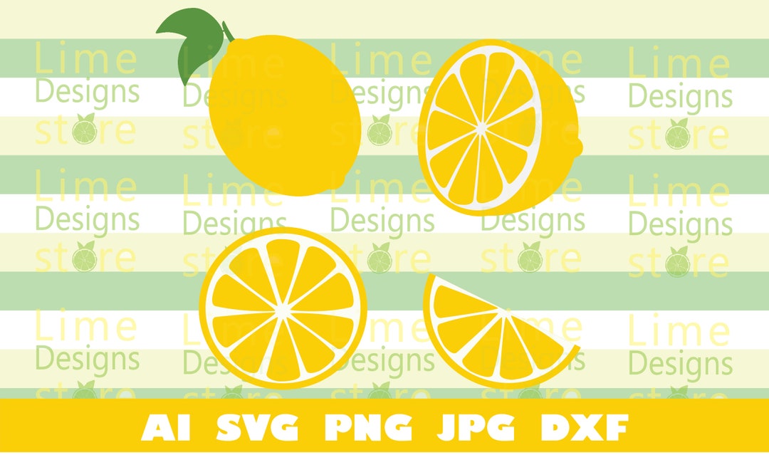 Lemon, Cut Lemon, Half Lemon, Lemon Slice - SVG Design Files for Cricut ...