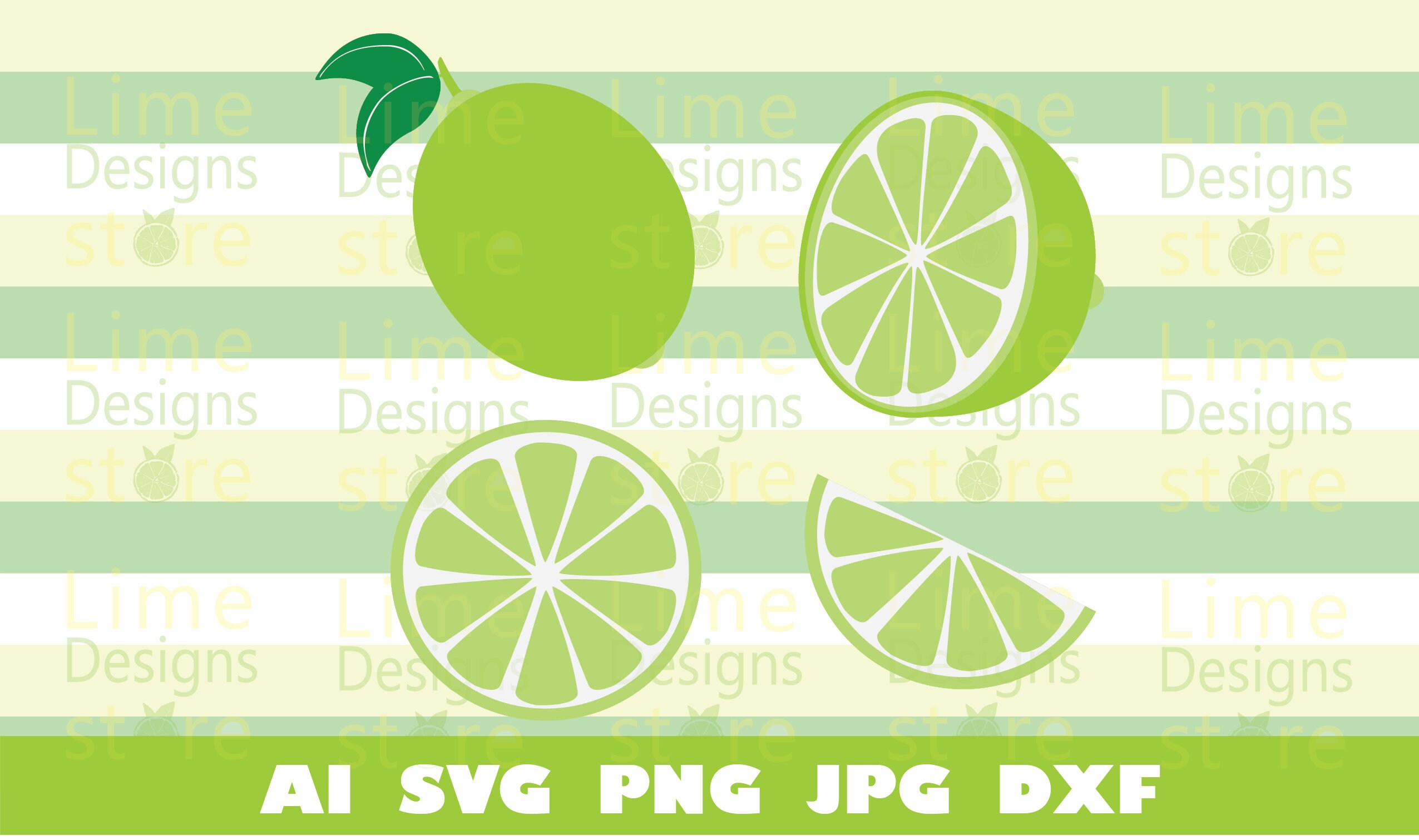 Lime, Cut Lime, Half Lime, Lime Slice - SVG Design Files for Cricut ...
