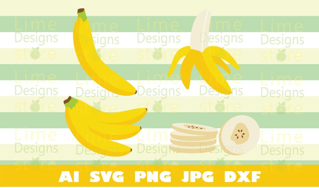 Banana, Peeled Banana, Banana Cut, Banana Slice, Bananas - SVG Design ...