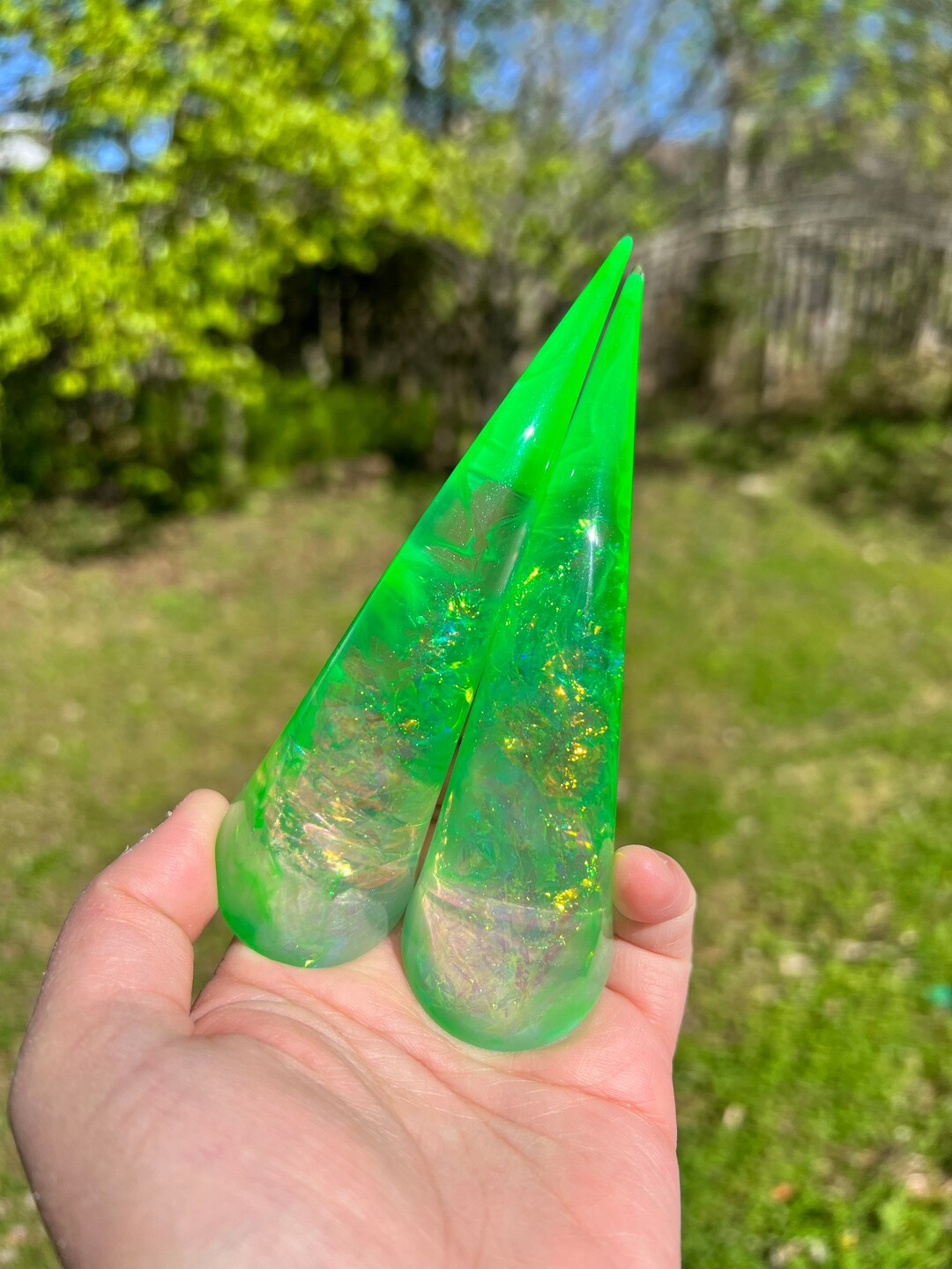 UV Green Oni Horns - Etsy