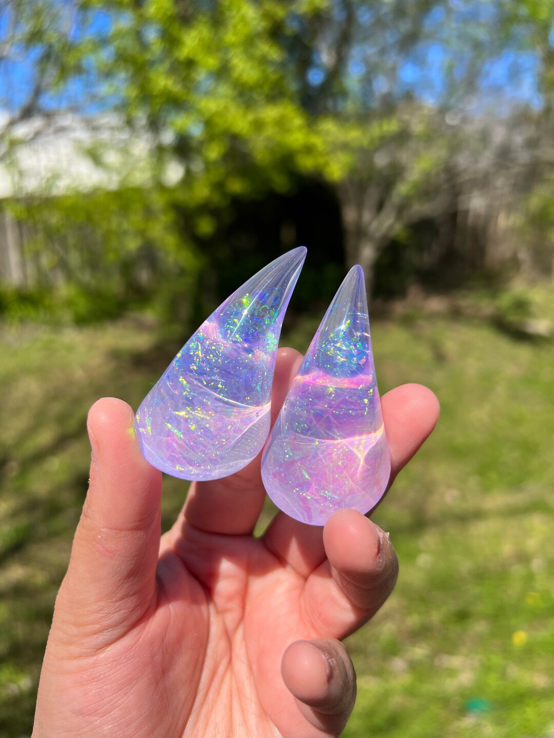 UV Iridescent Clear Devil Horns - Etsy