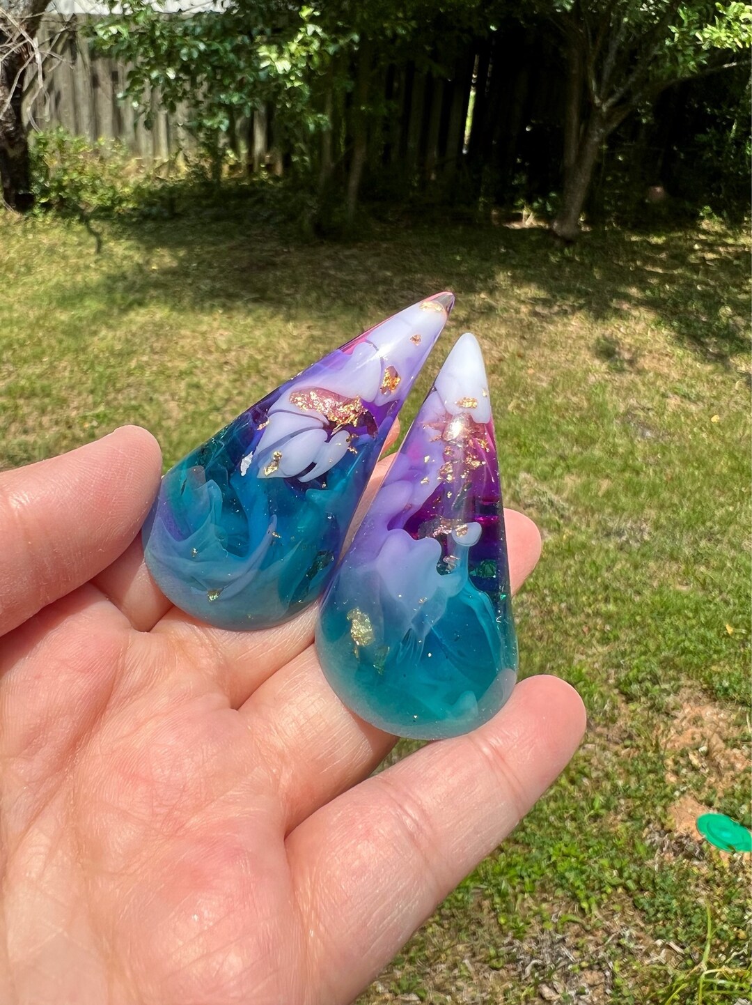 Teal to Purple Devil Horns - Etsy