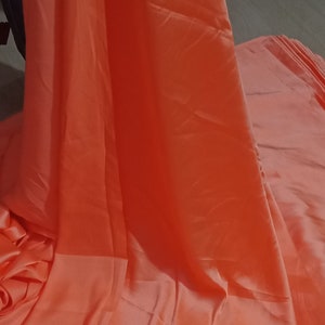 Peach Color Silk Satin Fabric- Best Quality Poly Satin Fabric for ...