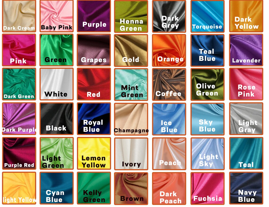 42 Colors Taffeta Fabric-plain Silk Taffeta-wedding Dress Fabric by ...