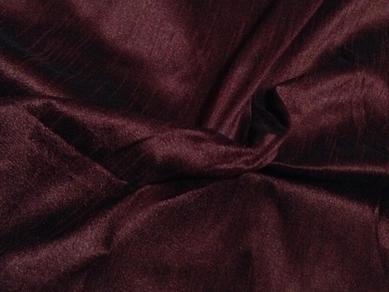 Maroon Dupioni Raw Silk Fabric, Faux Silk Curation Dupioni Fabric, Gown ...