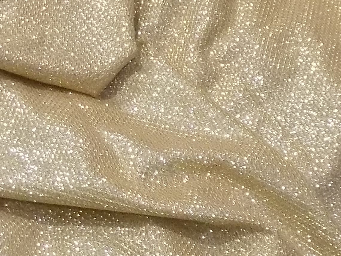 Amazing Gold Color Stretch Glimmer Fabric Stretch Luxury Glitter Fabric ...