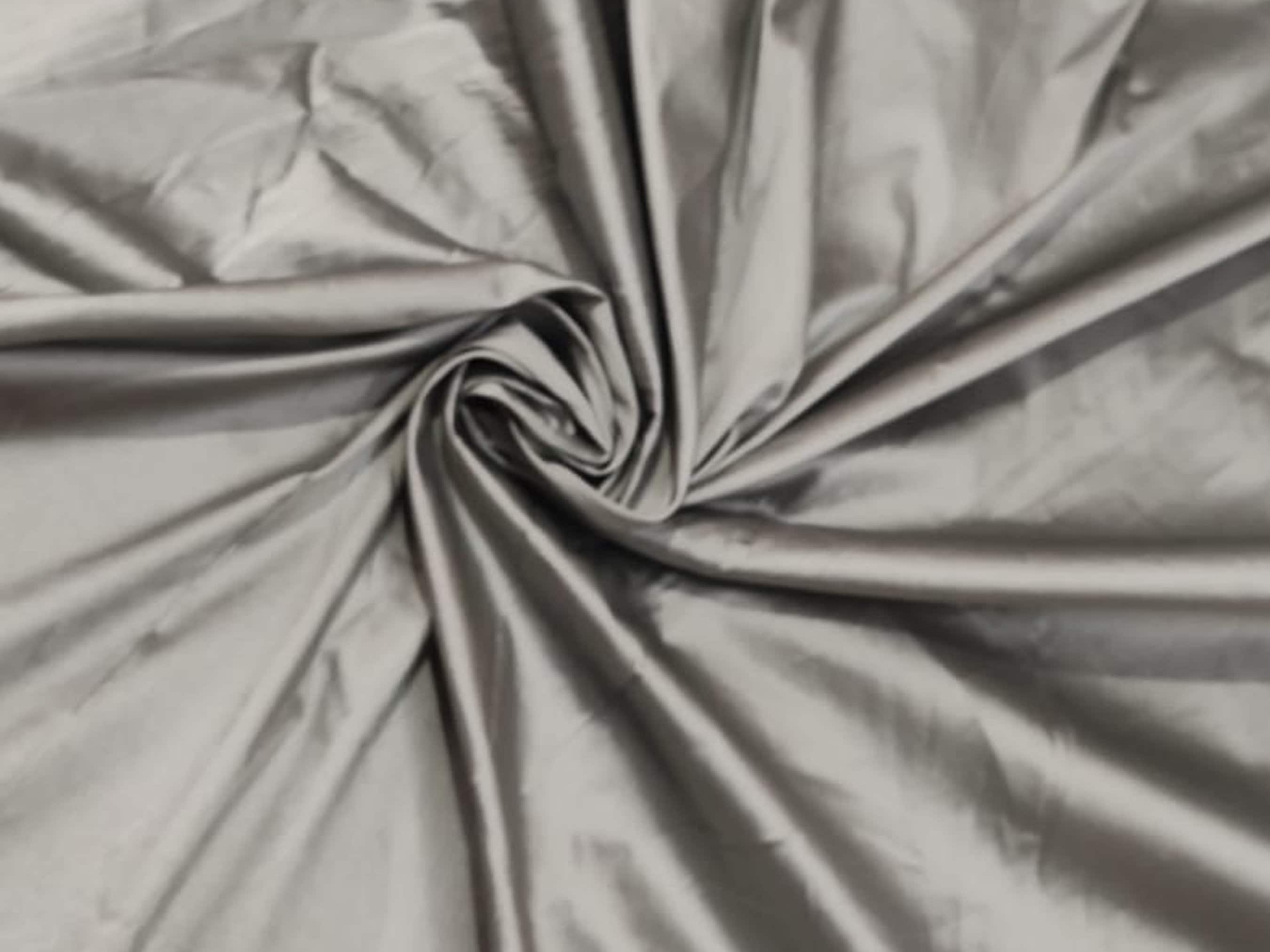 Amazing Silver Gray Taffeta Silk Fabric Poly Taffeta Silk - Etsy