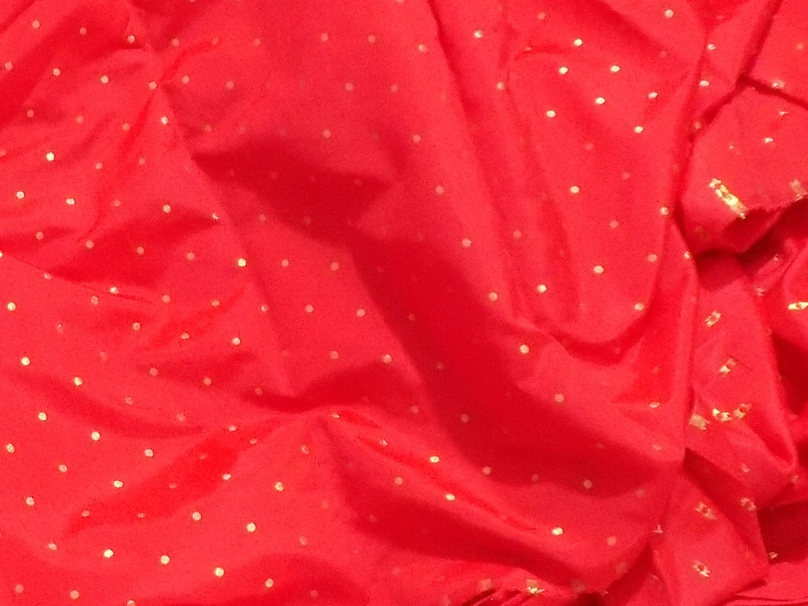 Wow Red Booti Poly Taffeta Fabric Taffeta Silk Fabric for Wedding Party ...