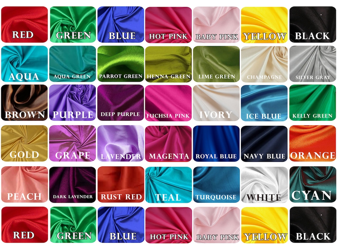 35 Colors Silk Taffeta Fabric-plain Taffeta Silk Fabric- Silk Fabric ...