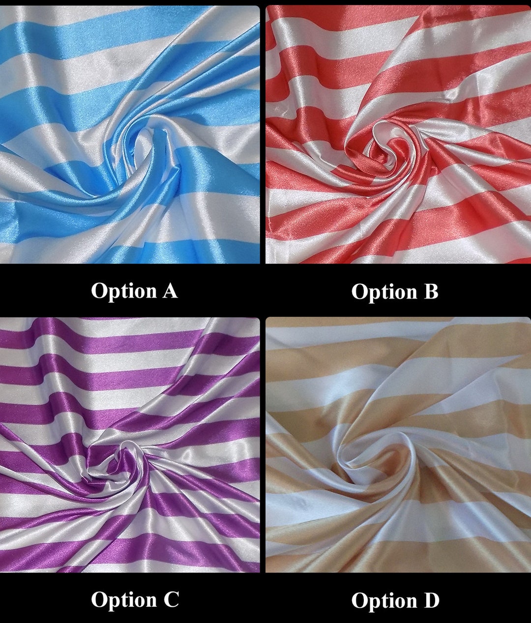 Luxury Silk Satin Fabric With Wide Stripe Faux Silk Charmeuse Satin ...