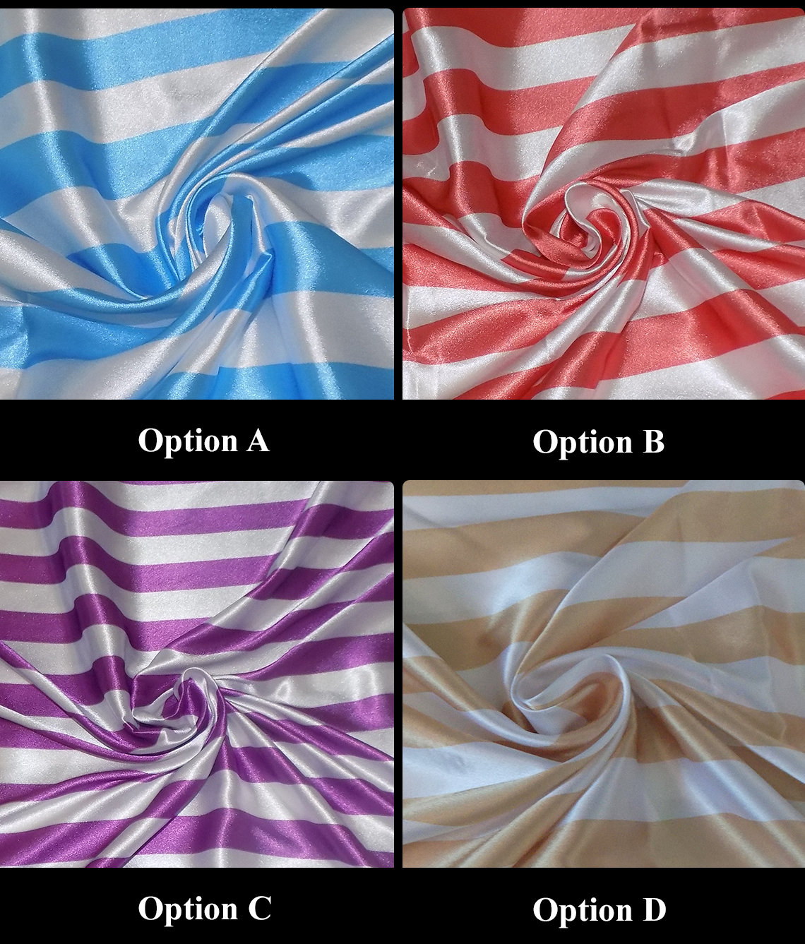 Luxury Silk Satin Fabric With Wide Stripe Faux Silk Charmeuse Satin ...