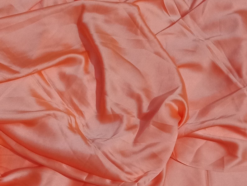 Peach Color Silk Satin Fabric Best Quality Poly Satin Fabric for Bridal ...