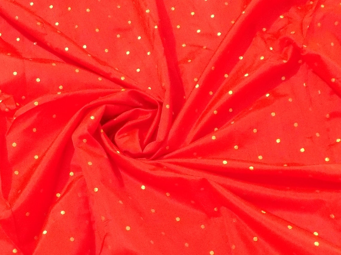 Wow Red Booti Poly Taffeta Fabric Taffeta Silk Fabric for Wedding Party ...