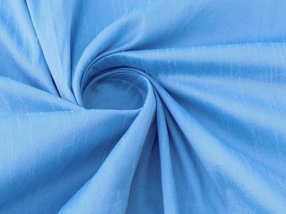 Amazing Azure Blue Dupioni Fabric, Dupioni Silk Fabric for Bridal ...