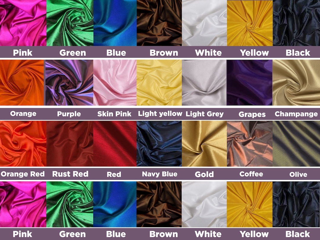 28 Color Silk Taffeta Fabric, Plain Taffeta Silk , Taffeta Silk Fabric ...