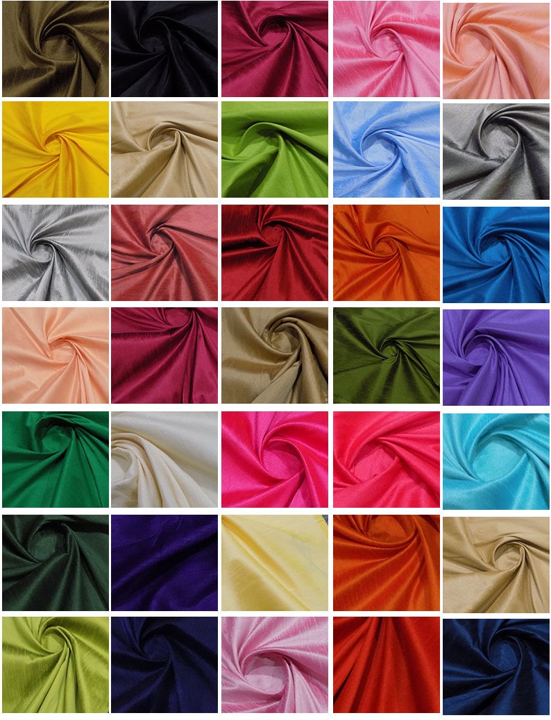 40 Colors Silk Dupioni Fabric- Faux Silk Dupioni Fabric for Bridal ...