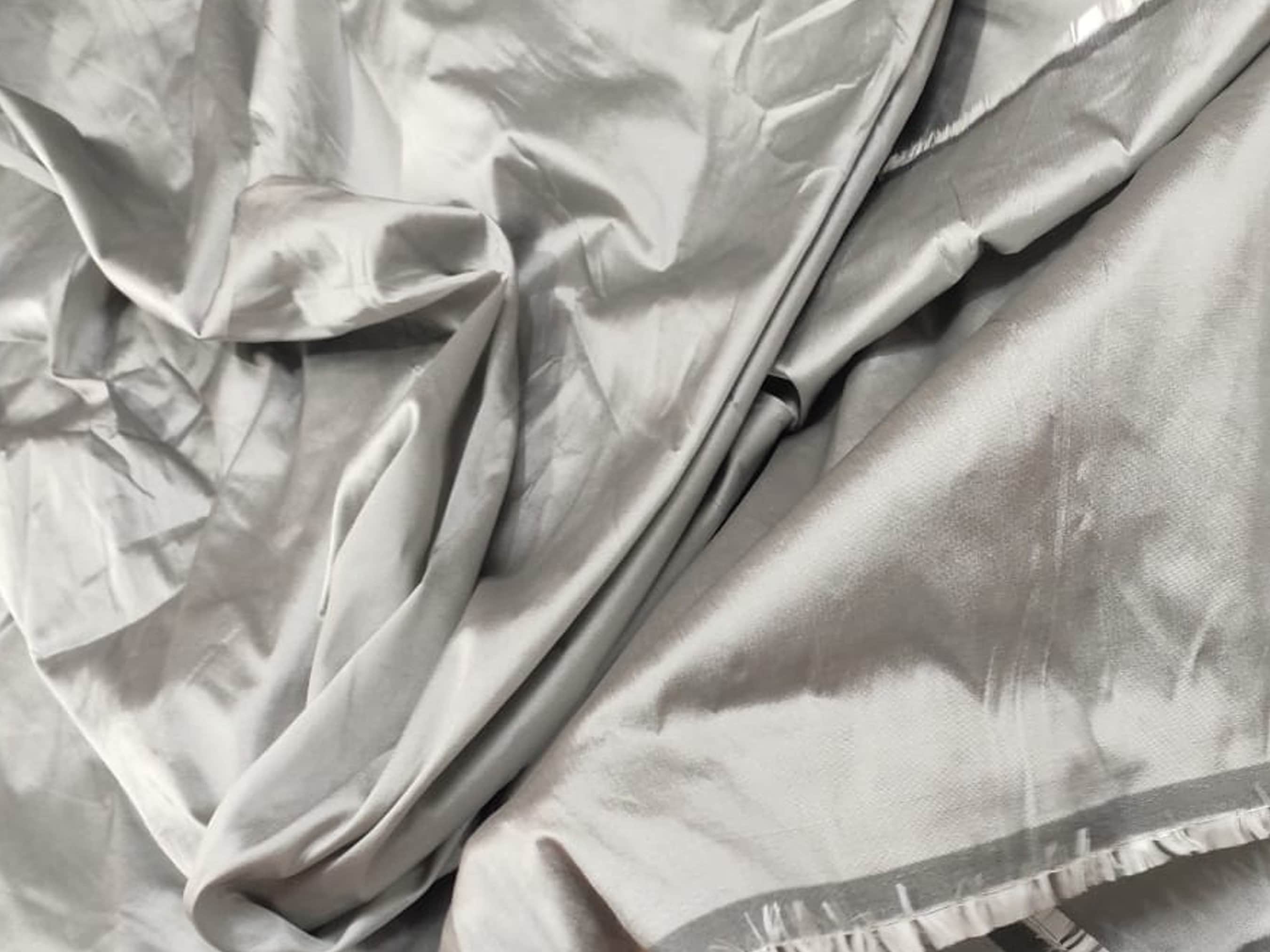 Amazing Silver Gray Taffeta Silk Fabric Poly Taffeta Silk - Etsy