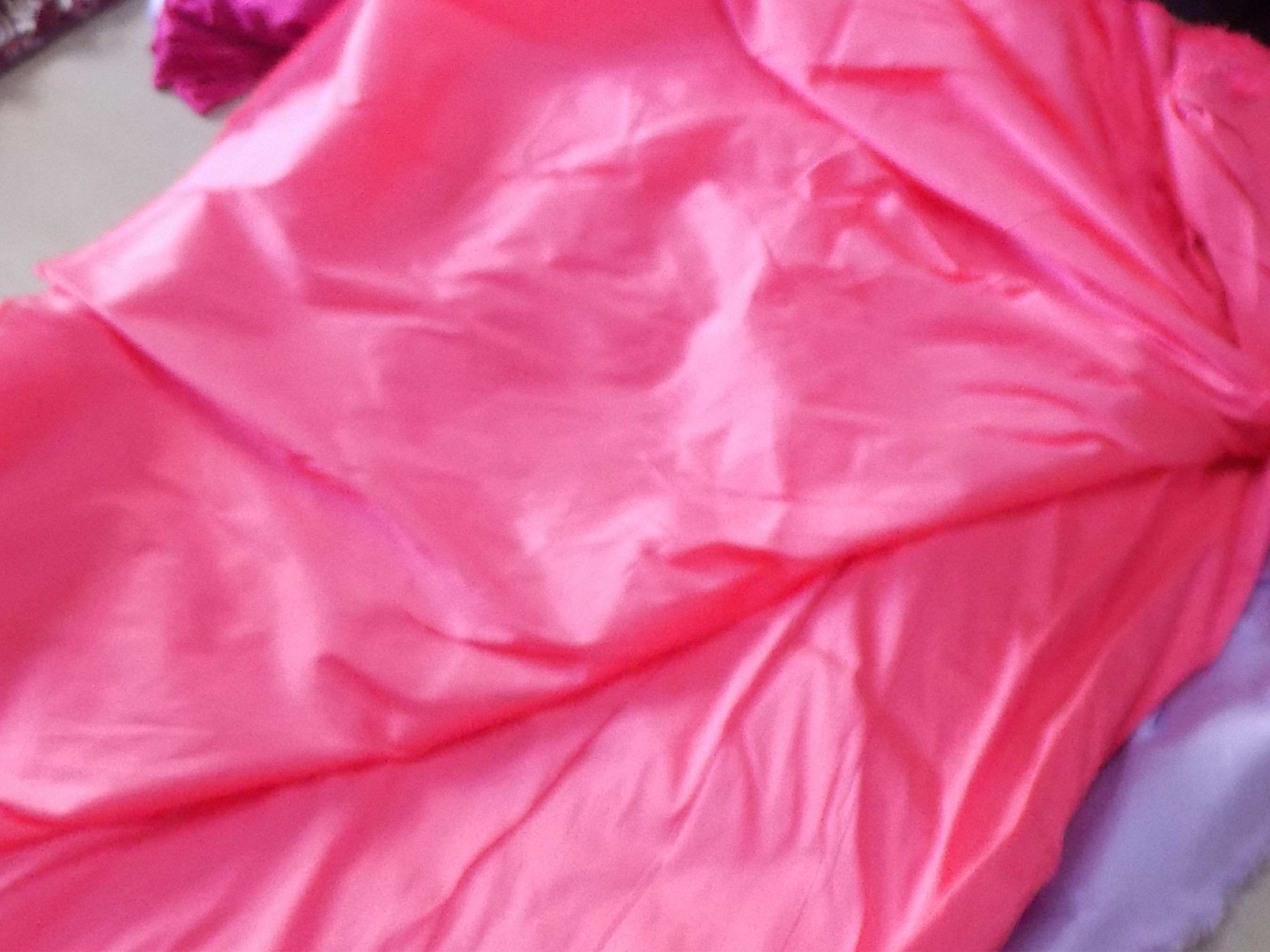 Carrot Red Color Silk Taffeta Fabric, Plain Taffeta Silk Fabric, Light ...