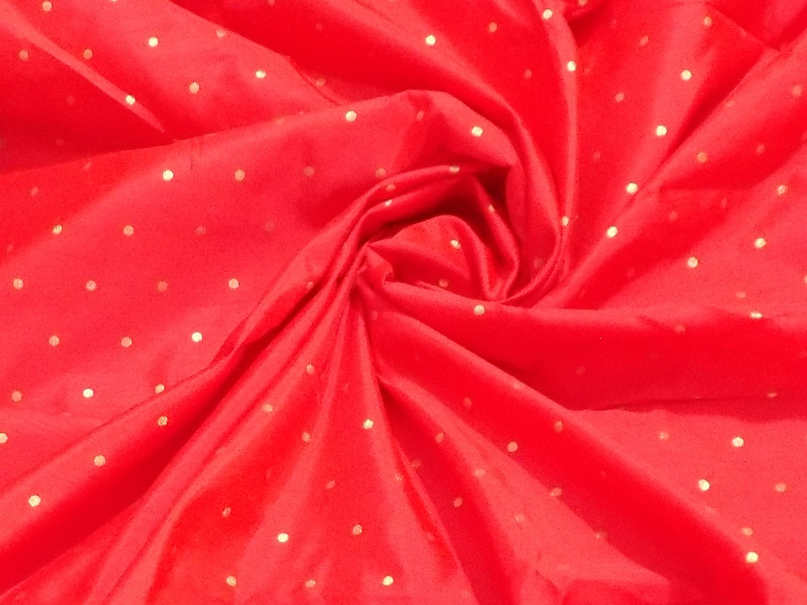 Wow Red Booti Poly Taffeta Fabric Taffeta Silk Fabric for Wedding Party ...