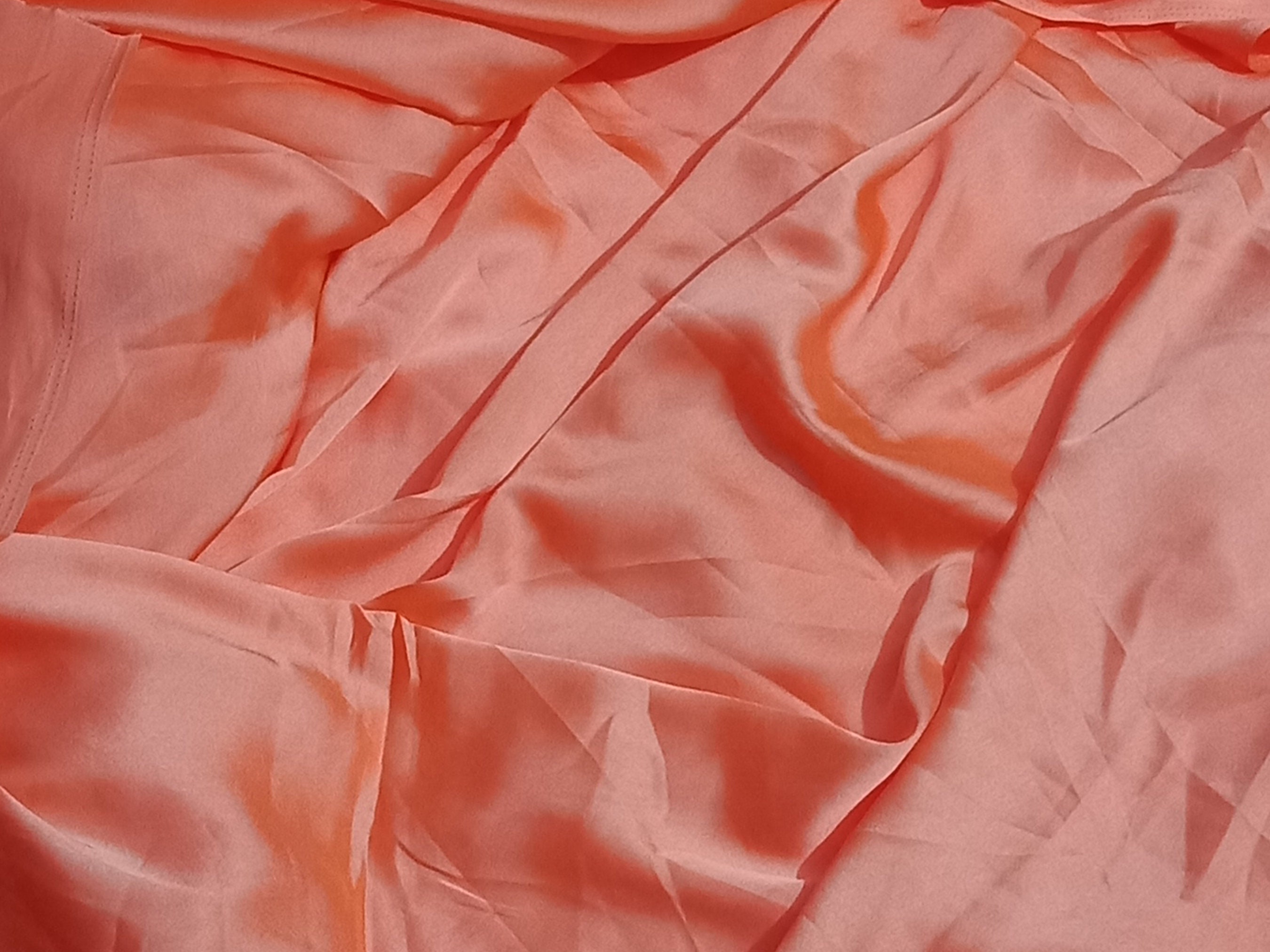 Peach Color Silk Satin Fabric Best Quality Poly Satin Fabric for Bridal ...