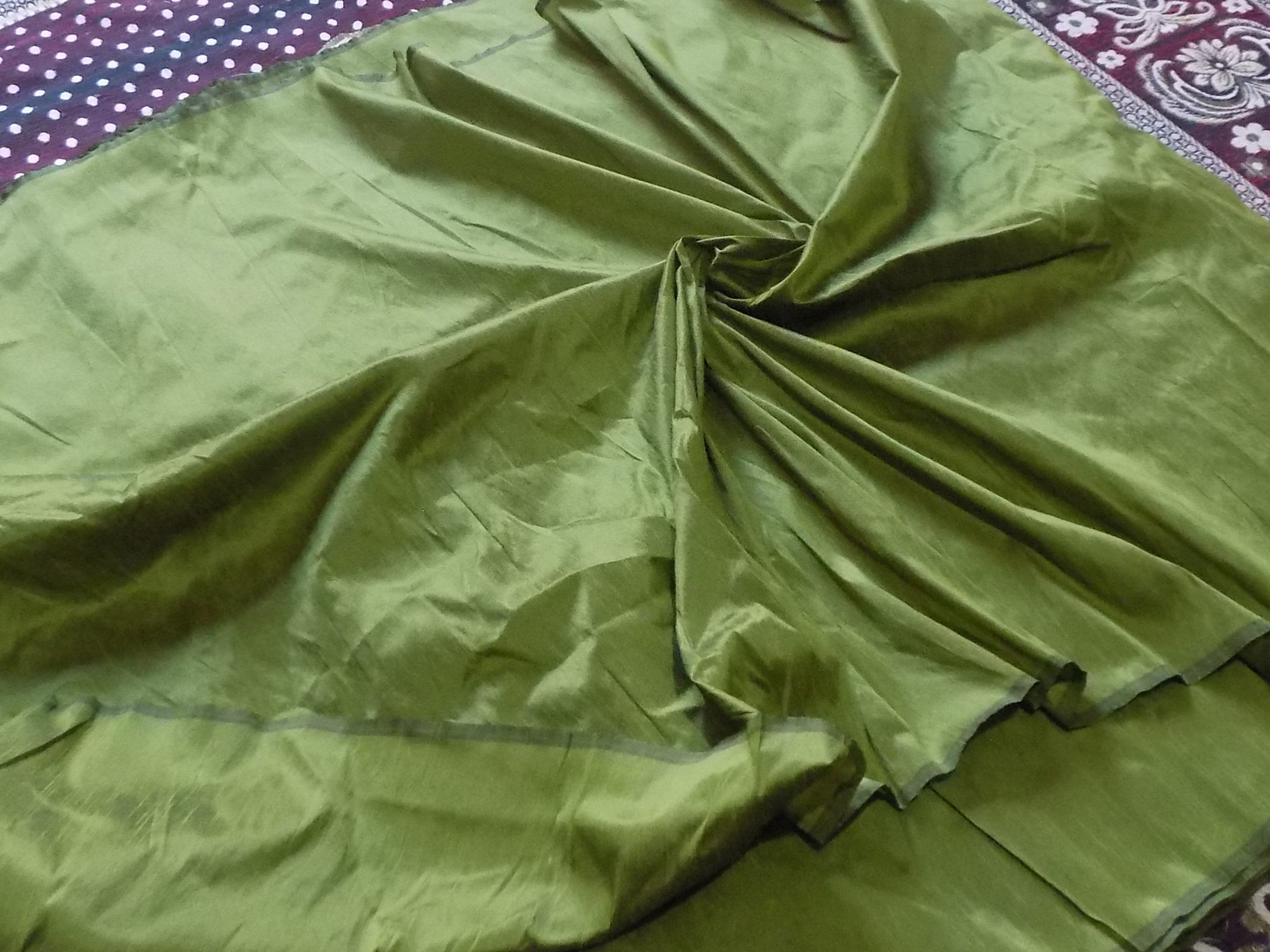 Henna Green Dupioni Silk Fabric, Dupioni Silk Fabric for Bridal Dresses ...