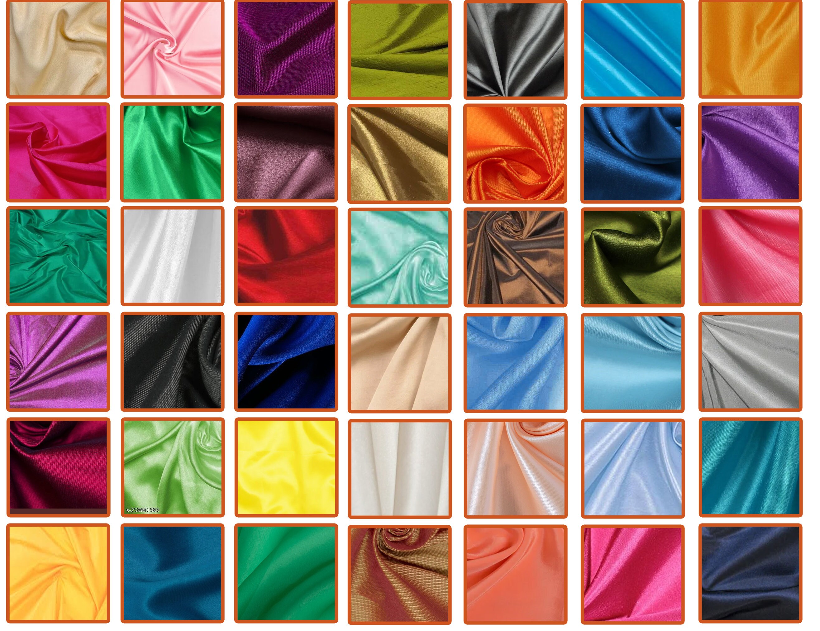 42 Colors Taffeta Fabric-plain Silk Taffeta-wedding Dress Fabric by ...