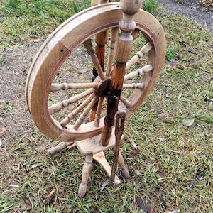 Antique Mechanical Wooden Hand Spinning Wheel for Making Thread. 19th ...