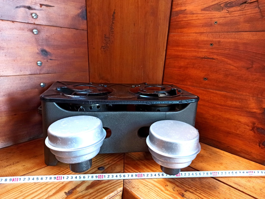 Vintage Stove for Cooking Over an Open Fire With Two Burners Running on ...