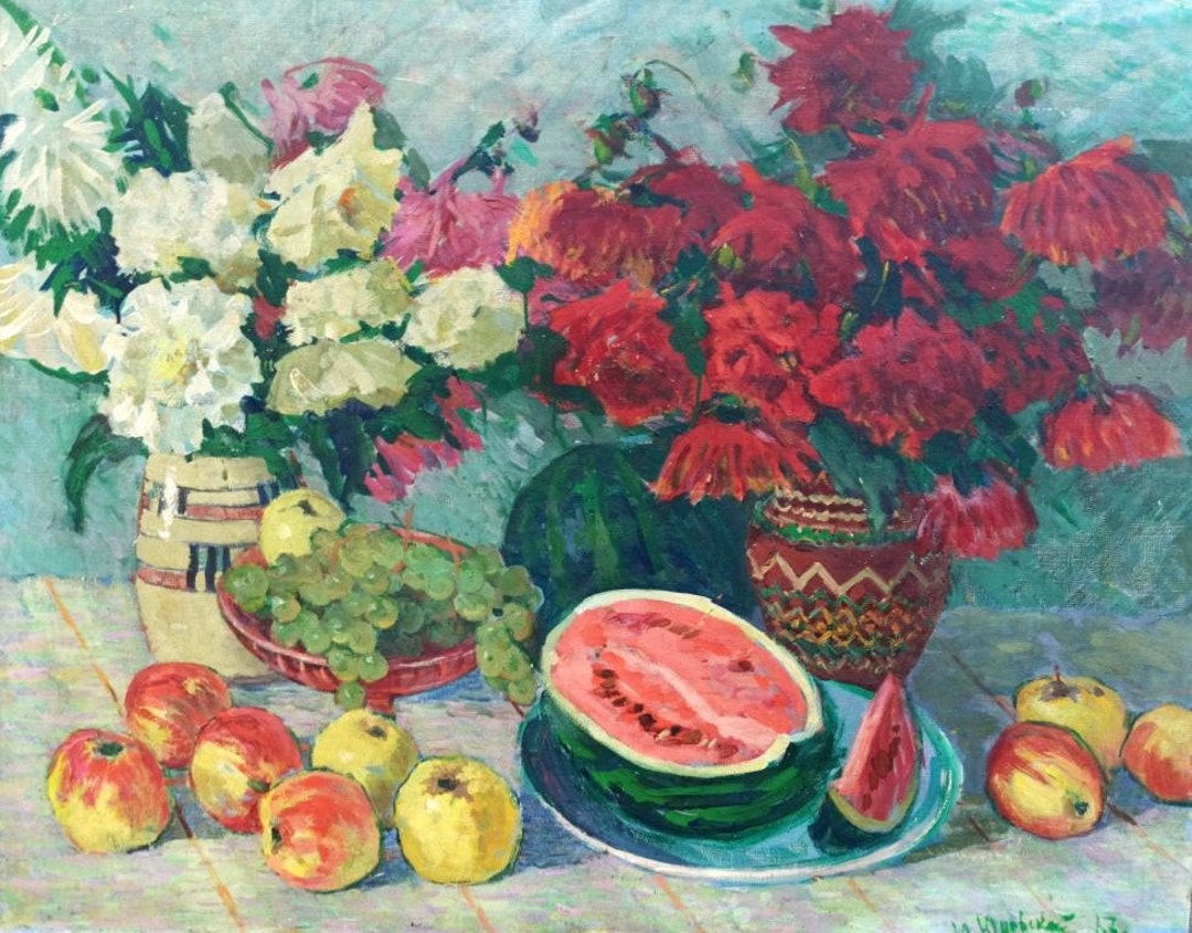 Beautiful Still Life With Flowers by Artist Yurovsky Yu N Oil Painting ...